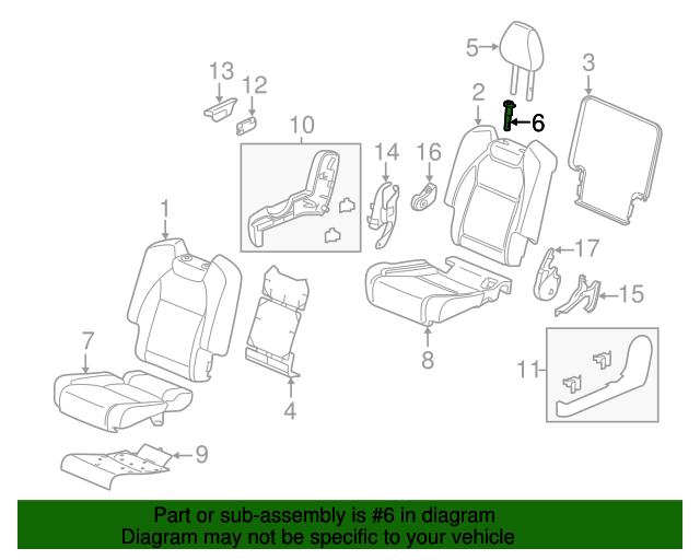 81344-TZ5-A01ZD - Guide, Headrest Lock *G75L* (Eucalyptus) 2014-2016 ...