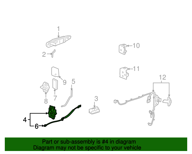 25876389 - Driver Side Rear Door Latch 2007-2012 GM | AutoNationParts.com