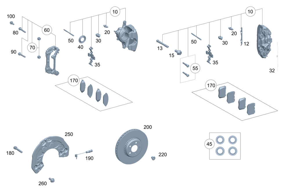 2016-2023 Mercedes-Benz Front Disk Brake Pads 000-420-98-03 | Helms ...