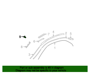 910001-003101 - Reveal Molding Rivet 1992-2015 Mercedes-Benz ...