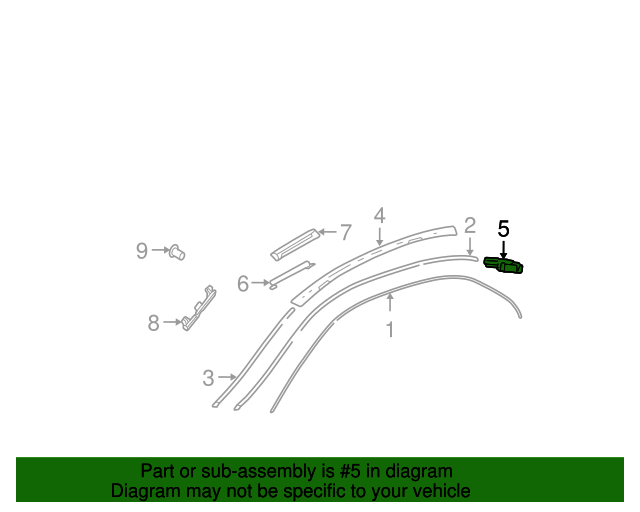 204-690-06-14 - Roof Molding Bracket 2008-2014 Mercedes-Benz | Mercedes ...