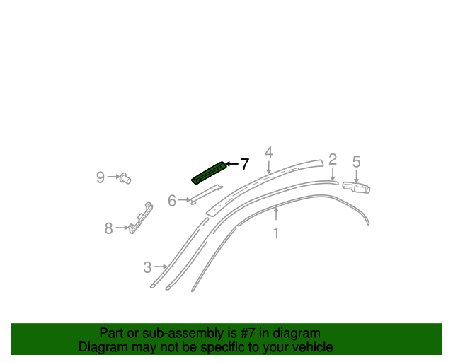 2008-2014 Mercedes-Benz Roof Molding Support 204-698-06-27-64 | MB ...