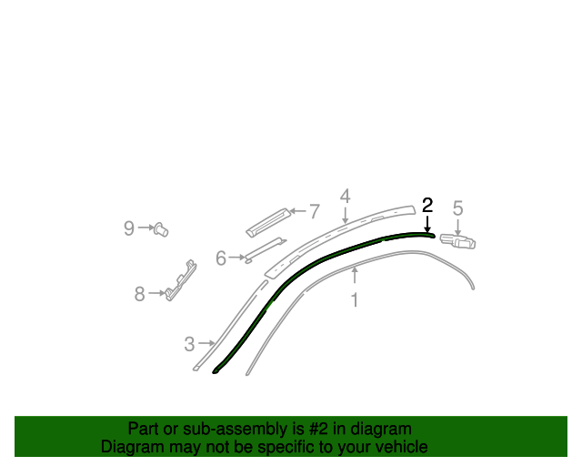 2008-2012 Mercedes-Benz Roof Molding 2046907682649040 | AutoNationParts.com