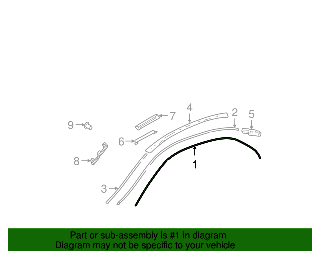 204-690-21-80 - Drip Molding 2012-2014 Mercedes-Benz | Mercedes-Benz ...