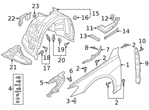 2019-2023 Audi A6 Quattro Fender Splash Shield 4K0-821-172-Q | Audi USA ...