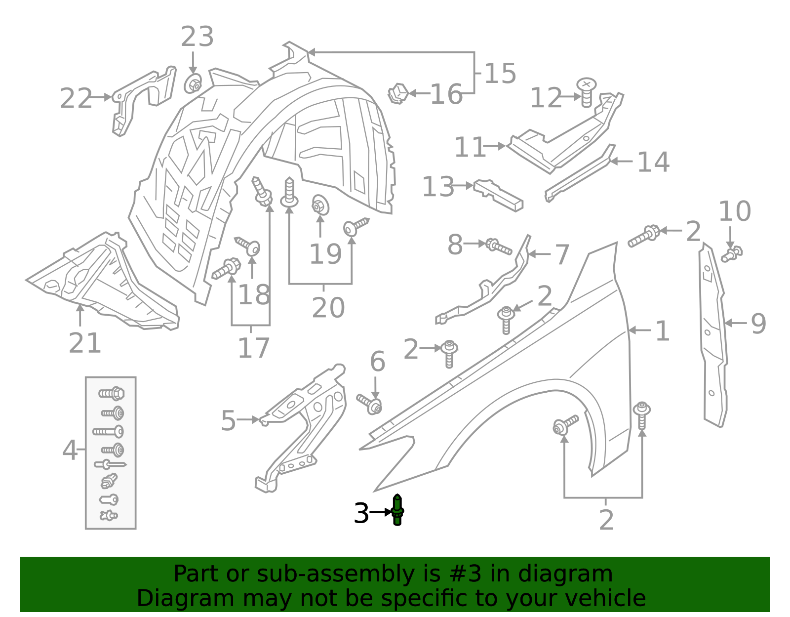 2017-2025 Audi Fender Stud N-912-440-01 | Audi USA Parts