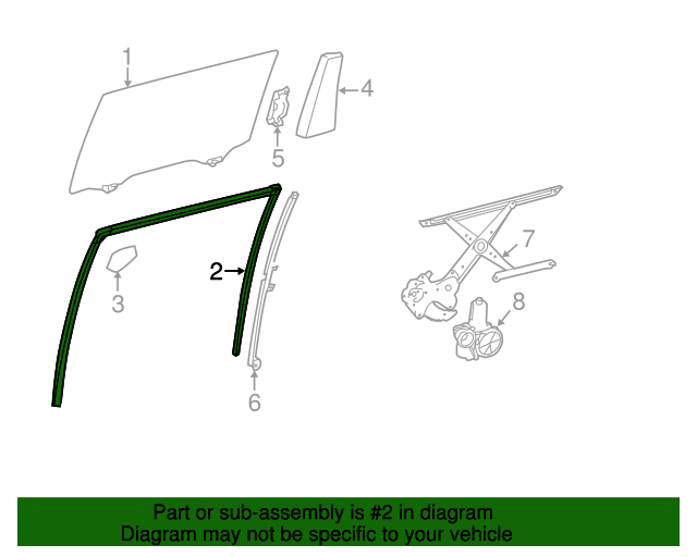 2014-2019 Toyota Highlander Window Channel 68142-0E050 | AutoNation Parts