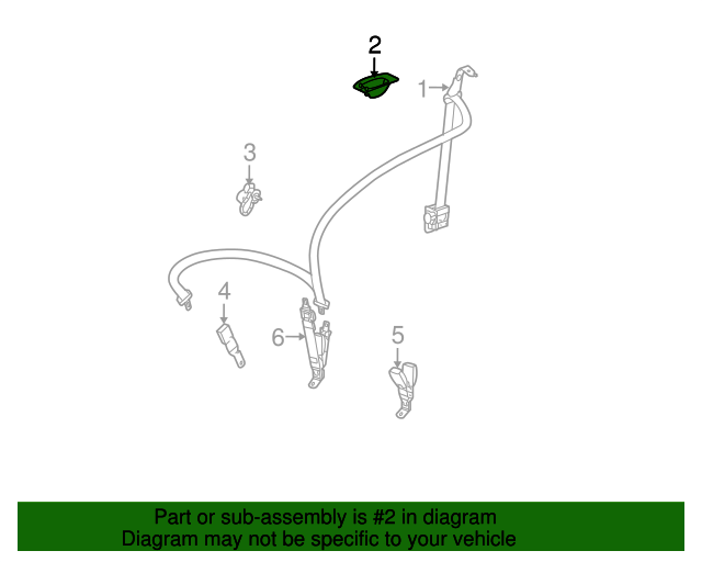 2009-2024 GM Medium Dark Pewter II Rear Seat Belt Guide Trim Cover ...