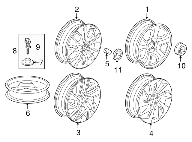 OEM 2014 Honda CR-V Wheel, Alloy 42700-T0A-J82 | Majestic Honda ...