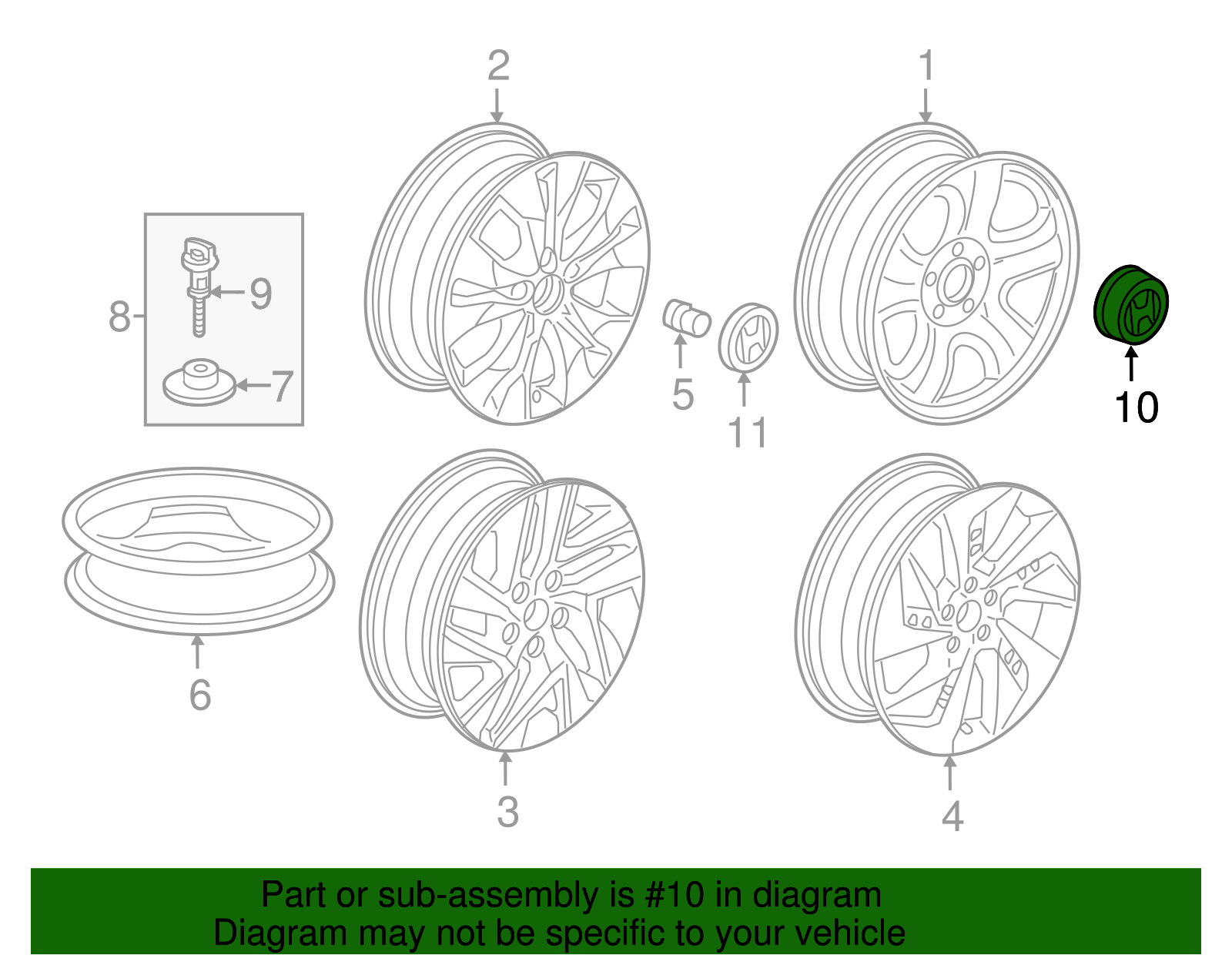 2014 Honda CR-V Center Cap 44732-T2A-A01 | Cheaper Honda Parts