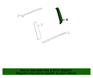 2020-2022 GM Rear Passenger Side Door Window Frame Rear Applique ...