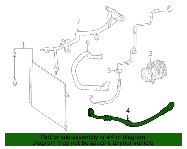 167-830-53-00 - A/C Refrigerant Discharge Hose 2020-2023 Mercedes-Benz ...