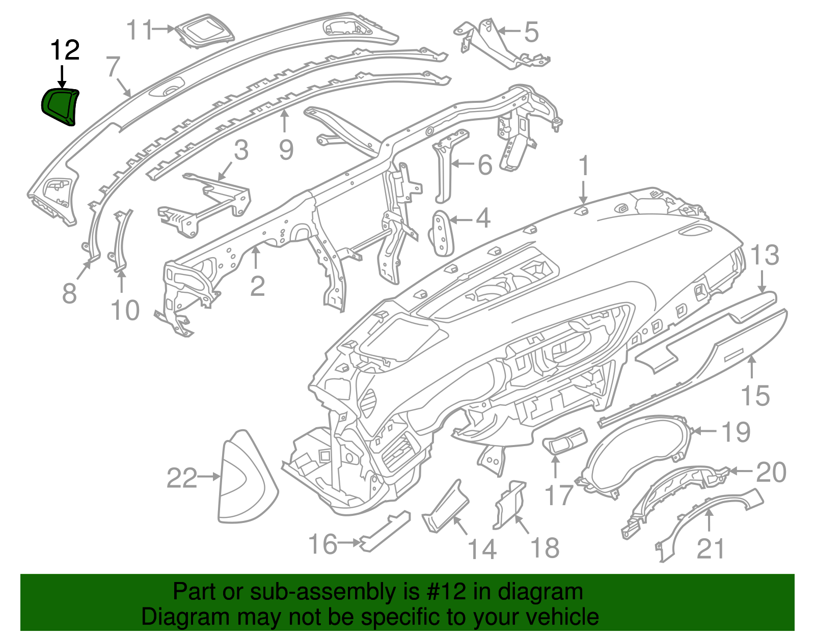4G0-857-228-A-BD6 - Speaker Cover 2012-2018 Audi | AutoNation Parts