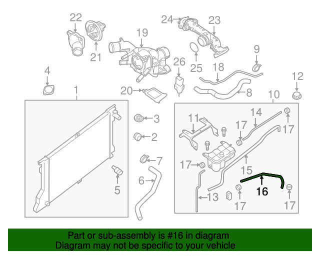 2012-2021 Nissan Reservoir Hose 21741-1PD0A | GetOEMParts.com