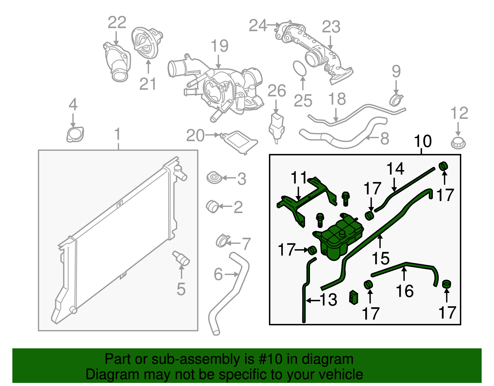 2012-2016 Nissan Reservoir Assembly 21710-1PD1B | Nissan RVA