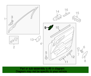 82610-3T002 - Handle, Inside 2015-2017 Kia K900 | Kia.Parts Store