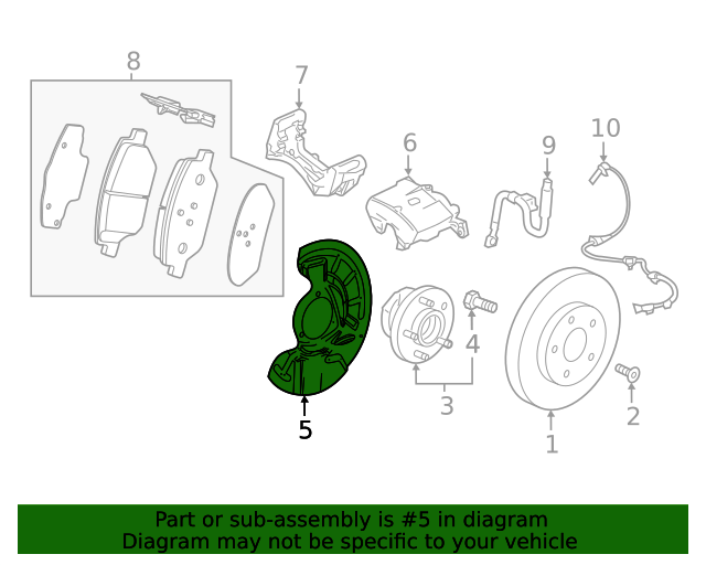 2017-2022 GM Front Driver Side Brake Dust Shield 84363064 ...