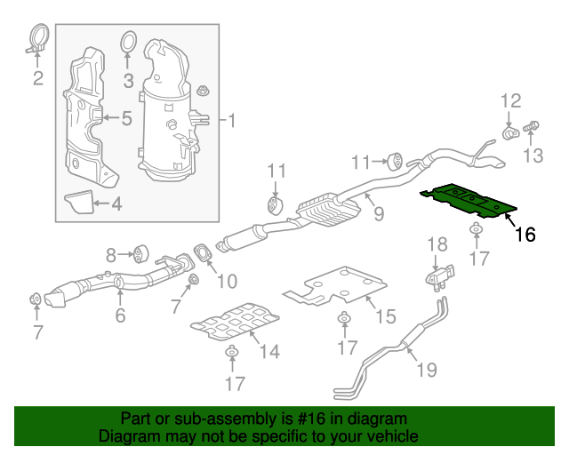 2018-2019 GM Exhaust Underbody Heat Shield 23462780 | GMPartsDirect.com