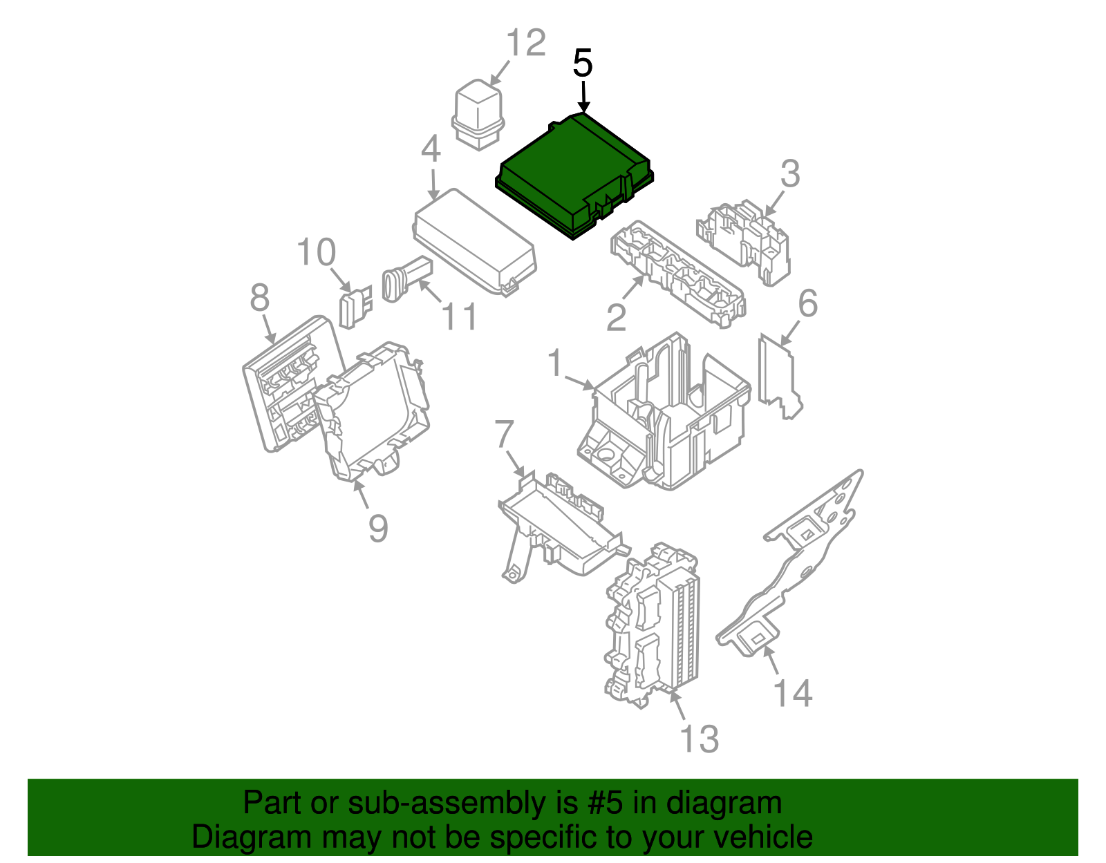 24382-9BT1A - Relay Cover 2020-2021 Nissan Frontier | Nissan Parts ...