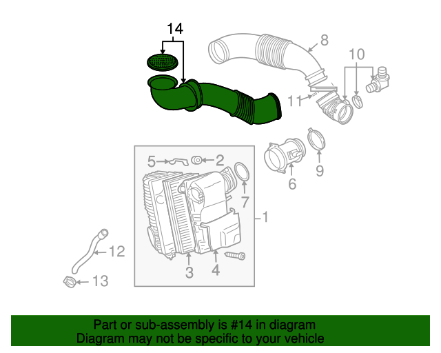 2009-2010 Volkswagen Touareg Intake Pipe 7L6-129-609-E | VW Direct Parts