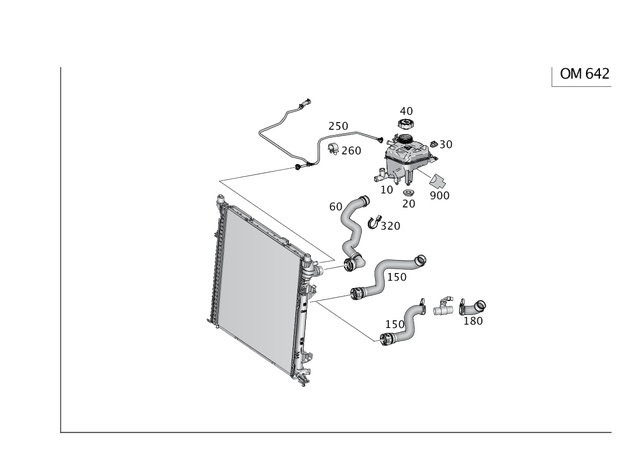 2012-2017 Mercedes-Benz Coolant Hose 166-500-05-75 | MB Online Parts
