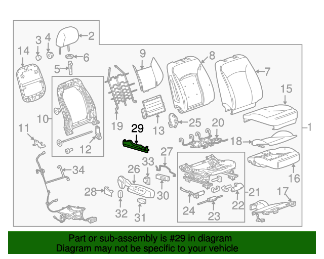 2011-2017 GM Jet Black Front Passenger Side Seat Adjuster Track Finish ...