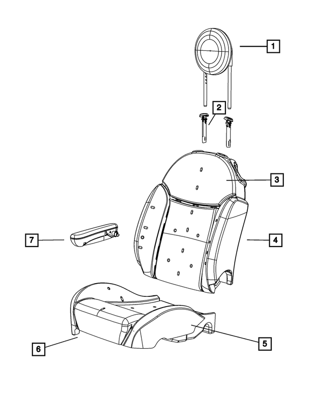 2012-2013 Fiat 500 Front Seat Armrest 1VA65KU5AA | My Mopar Parts