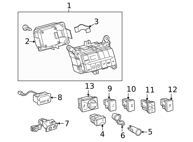 85535-0C050 - 12 Volt Accessory Power Outlet Cover (Rear) - 2007-2022 ...