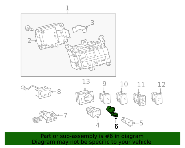 85535-0C050 - 12 Volt Accessory Power Outlet Cover (Rear) - 2007-2022 ...