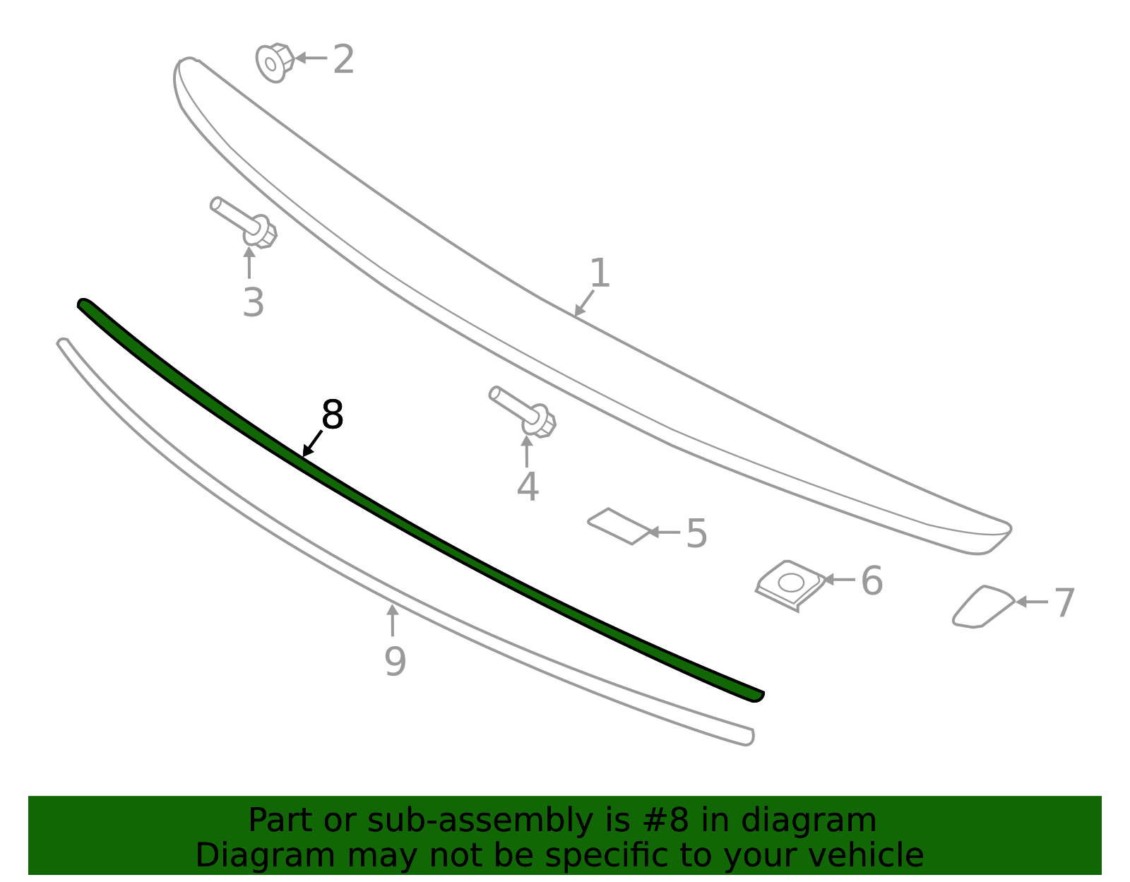 2016-2020 Kia Optima Spoiler Seal Strip 87213-D5000 | Retail ...