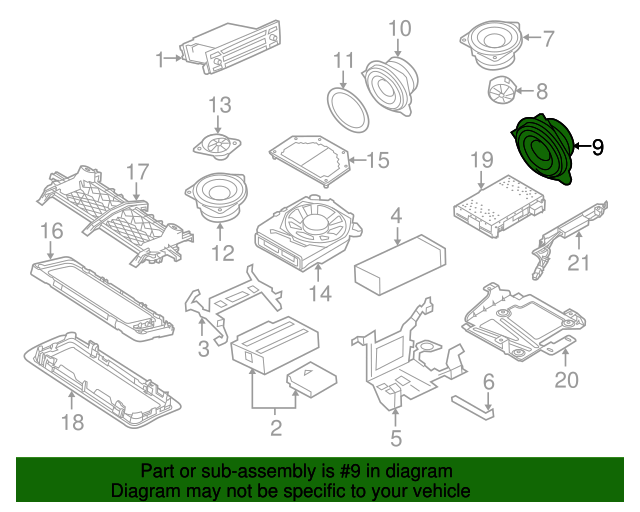 Genuine BMW 65-13-9-143-232 | Front Dr Speaker | FREE Shipping on Most ...