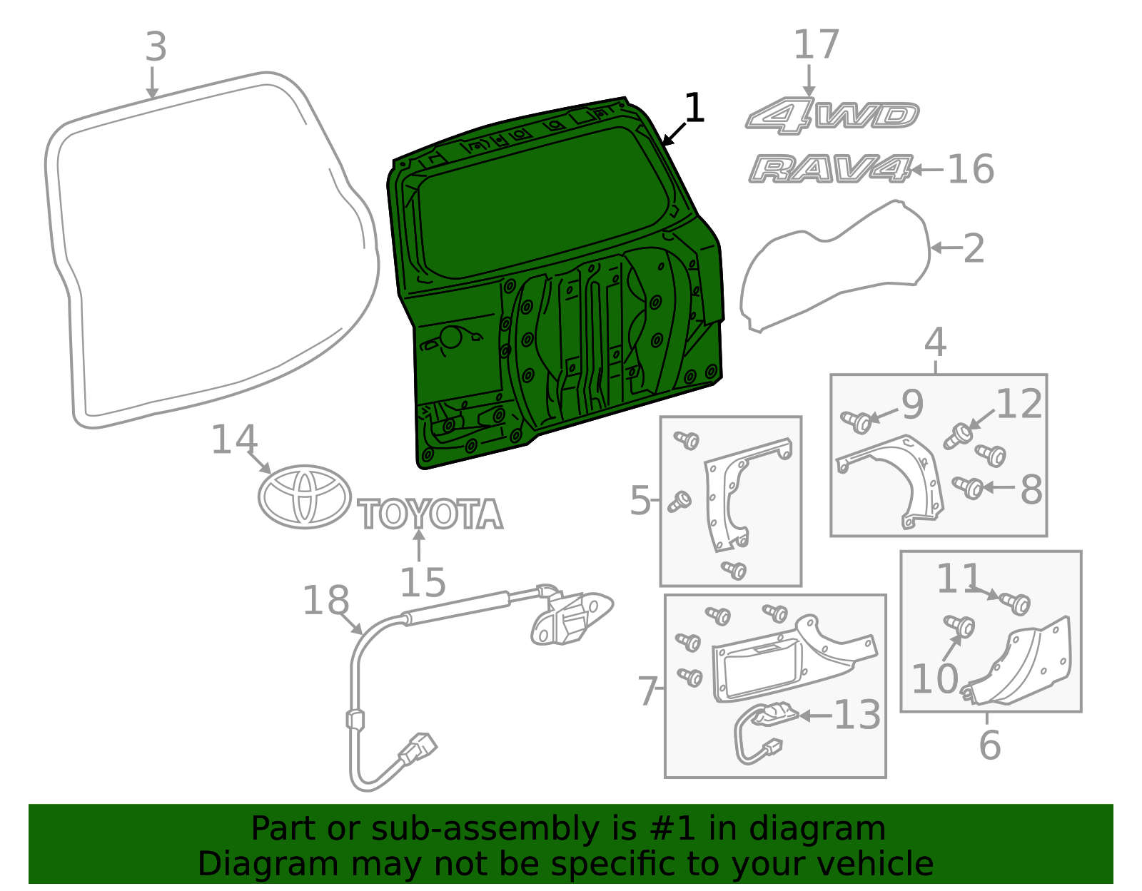 2007-2012 Toyota RAV4 Door Shell 67005-0R020 | Toyota Parts Center