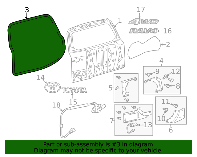 2006-2012 Toyota RAV4 Weatherstrip 67881-0R010 | OEM Parts Online