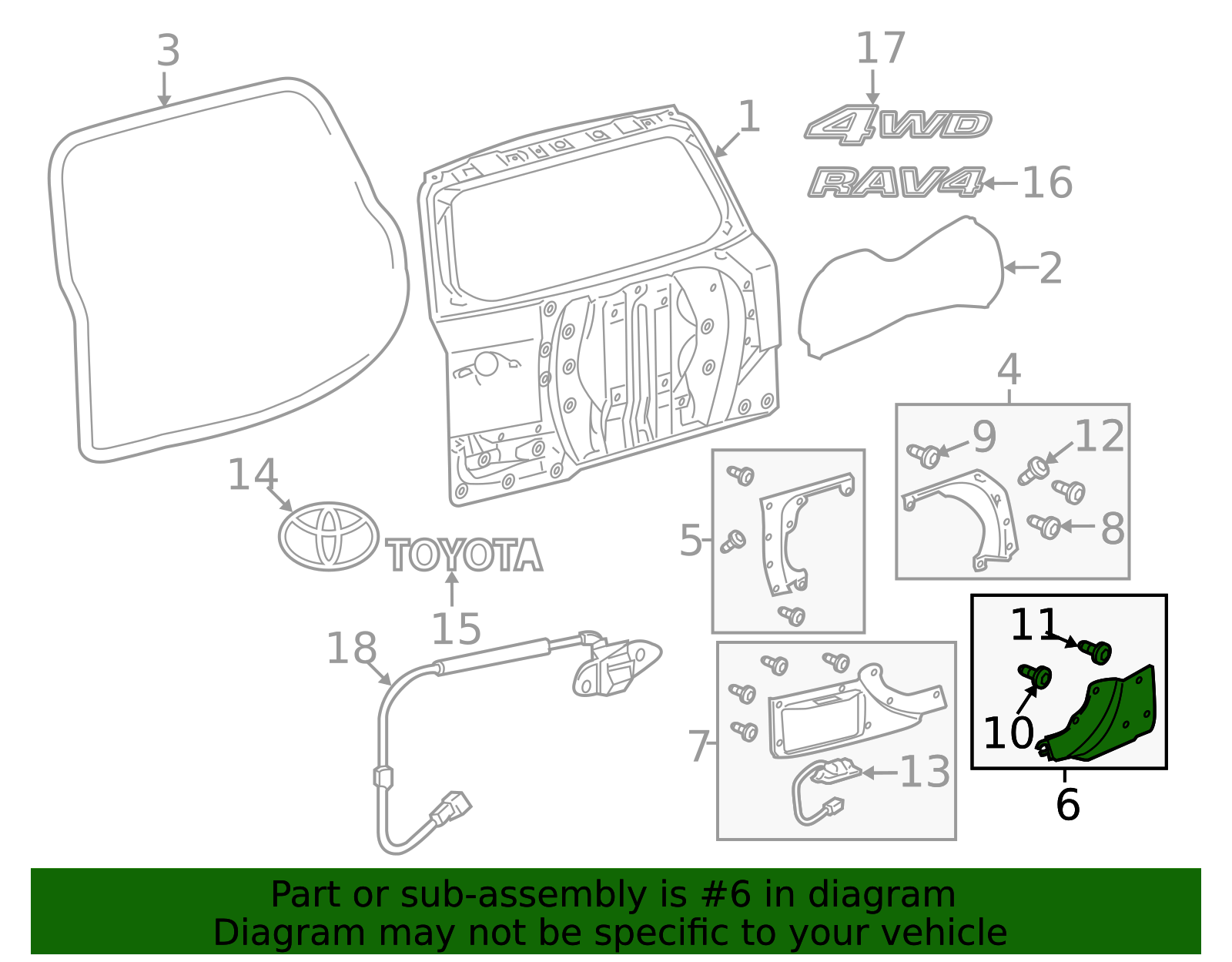 76805-42020-E0 - 2006-2008 Toyota RAV4 - Trim Cover | Sparks Parts