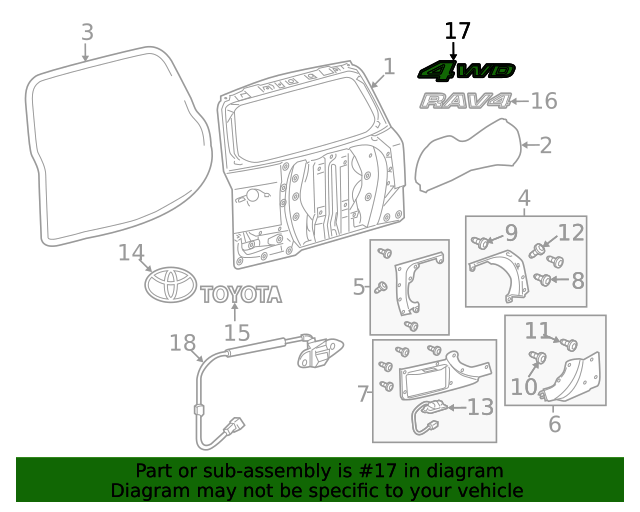 2006-2012 Toyota RAV4 Door Emblem 75444-42010 | Toyota Parts Center