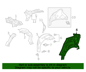 2020-2024 Toyota Corolla Outer Wheelhouse 61631-12531 | Toyota Parts Center