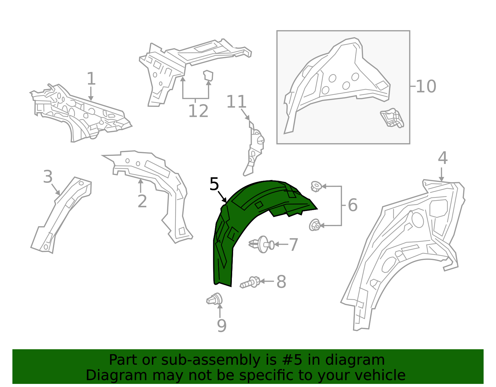 2020-2024 Toyota Corolla Wheelhouse Liner 65638-02130 | Lithia Toyota Parts