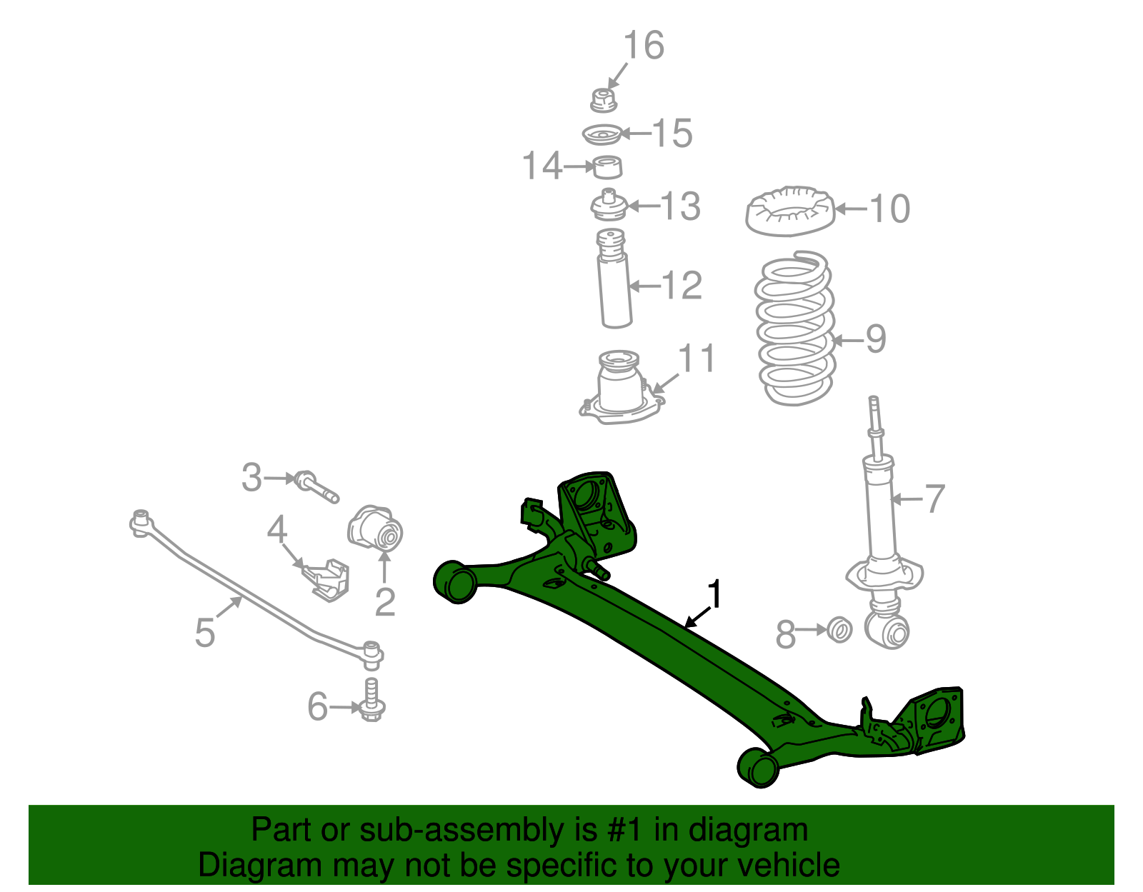 Genuine Toyota Axle Beam part# 42101-02340 for 2014-2019 Toyota Corolla ...