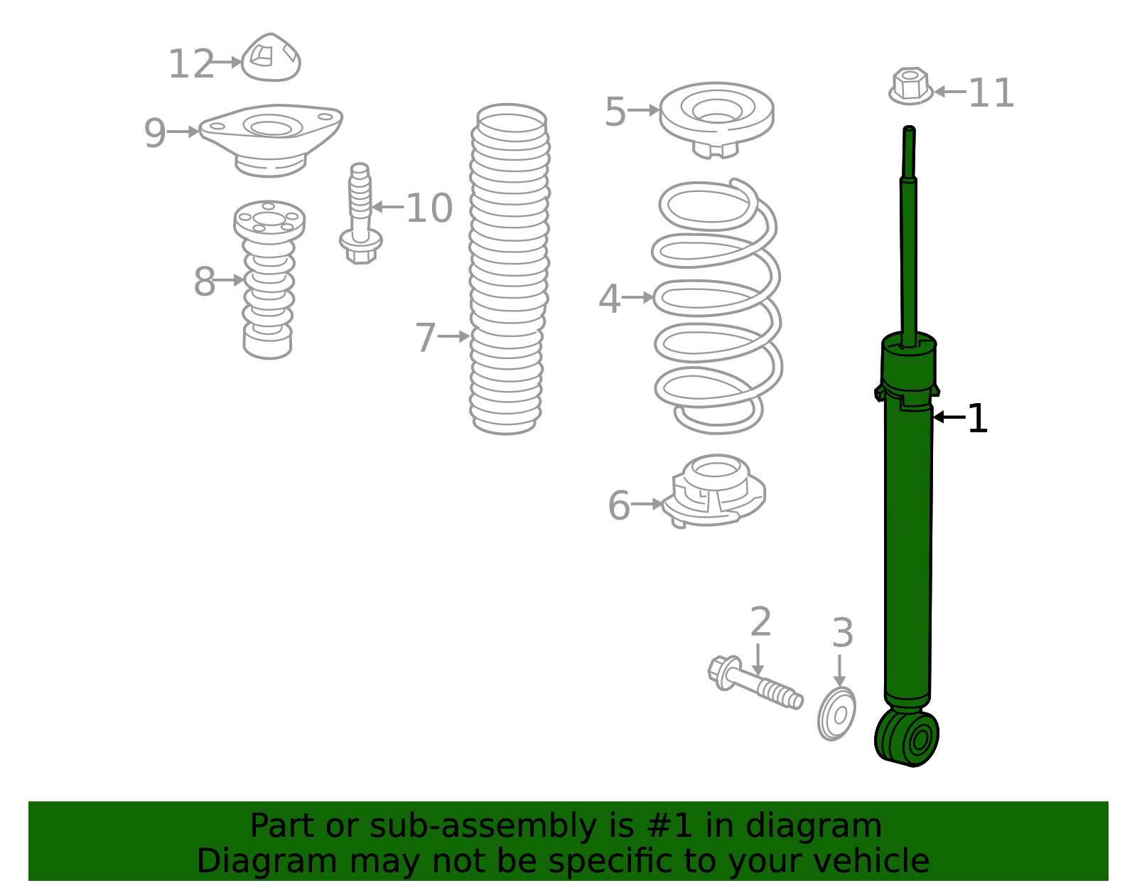 52611-TBF-A01 - 2017-2020 Honda Civic - Shock Absorber Unit R Rear ...