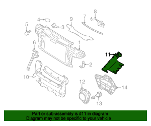 7L0-825-285-C - Radiator Support Splash Shield - 2004-2010 Volkswagen ...
