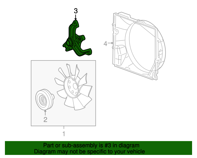 2004-2010 Cadillac Engine Cooling Fan Bracket 12597700 | TascaParts.com
