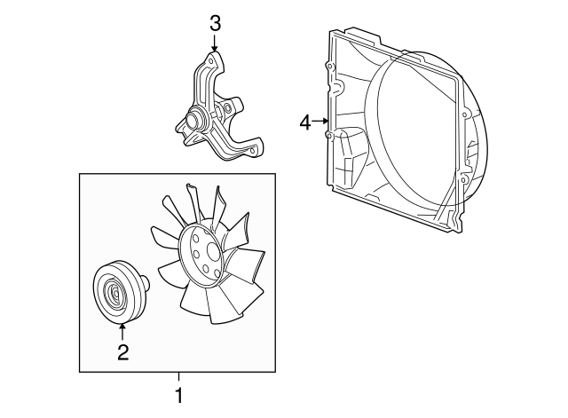 2004-2010 Cadillac Engine Cooling Fan Bracket 12597700 | TascaParts.com