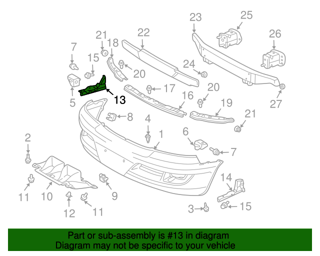 2003-2009 Lexus GX470 Bumper Cover Bracket 53271-60010 ...