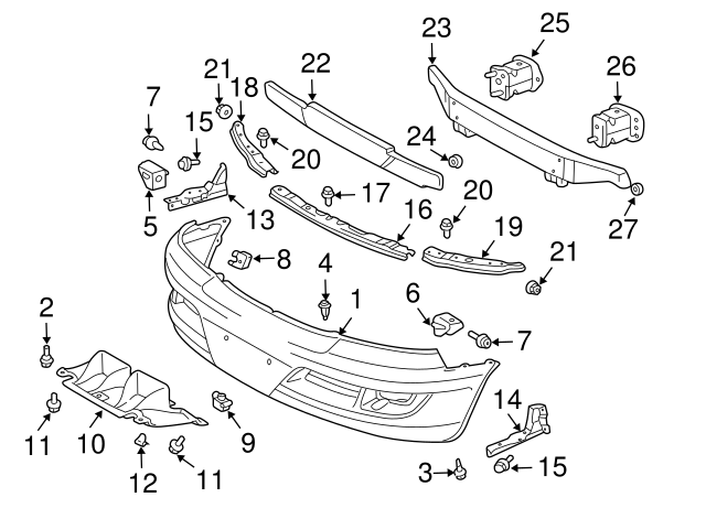 2003-2009 Lexus GX470 Bumper Cover Bracket 53271-60010 ...