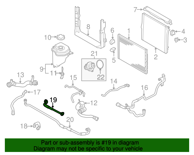17127634257 - 2014-2019 BMW Coolant Hose (17-12-7-634-257) | BMW of ...