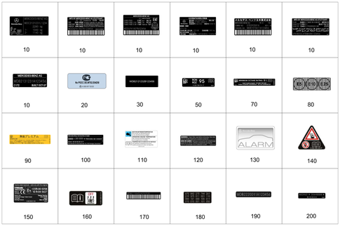 Identification Plate, Information Sign for 2024 Mercedes-Benz Maybach S ...