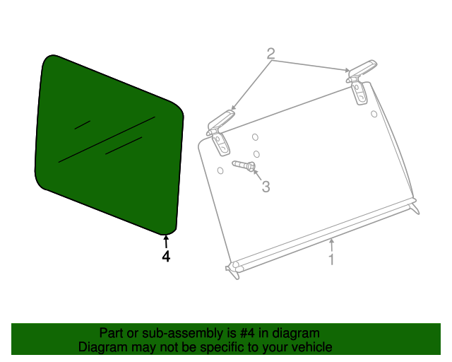 2018-2019 Jeep Wrangler Side Glass - Driver's Side (LH) 68291709AC ...