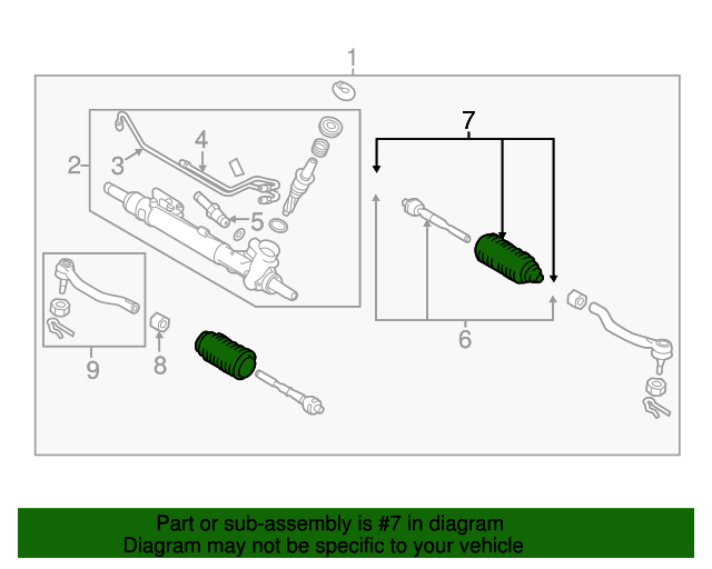2011-2017 Nissan Quest Tie Rod Boot - Driver's Side (LH) D8203-1JB0A ...