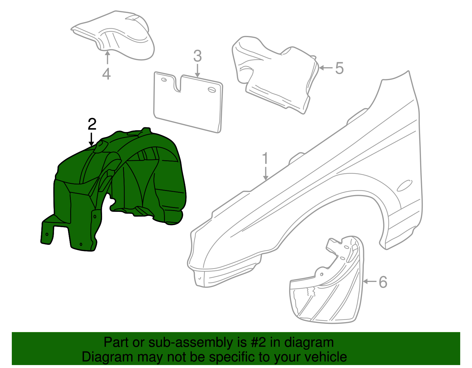 XR837523 - Fender Liner 2005-2008 Jaguar S-Type | Land Leaping Genuine ...