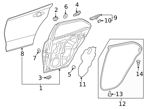 Door & Components for 2020 Toyota Corolla | OEM Genuine Toyota Parts